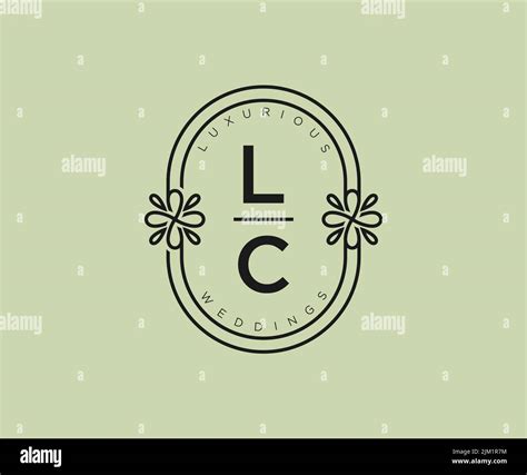 Lc Initials Letter Wedding Monogram Logos Template Hand Drawn Modern Minimalistic And Floral