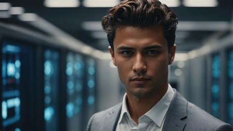 Premium Photo A Conceptual Image Of A Young Businessman Using Biometric Authentication To