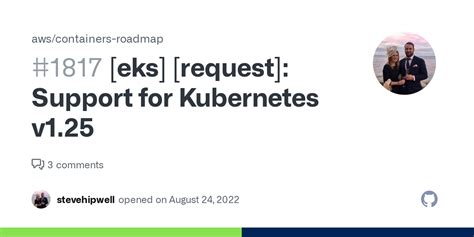 Eks Request Support For Kubernetes V1 25 Issue 1817 Aws Containers Roadmap GitHub