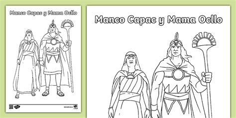 Manco Cápac Y Mama Ocllo Para Colorear Materiales Twinkl