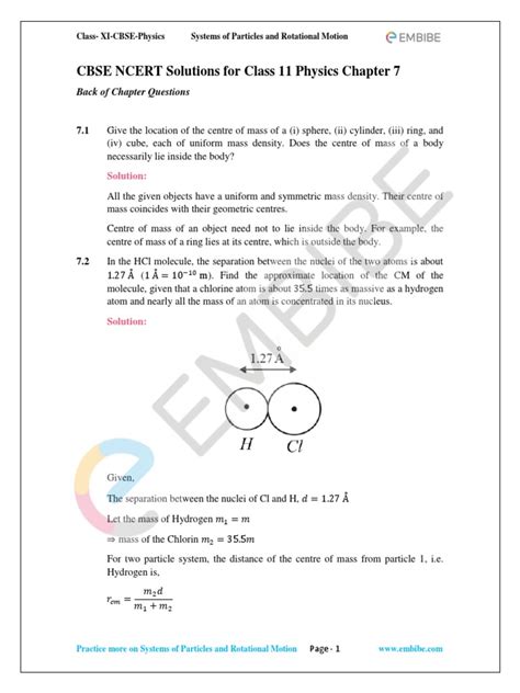 ncert grade 11 physics ch 07 system of particles and rotational motion