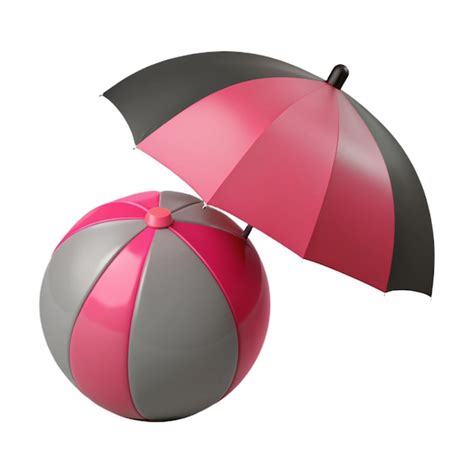 A Pink And Gray Umbrella With A Black And Gray Stripe Premium Ai