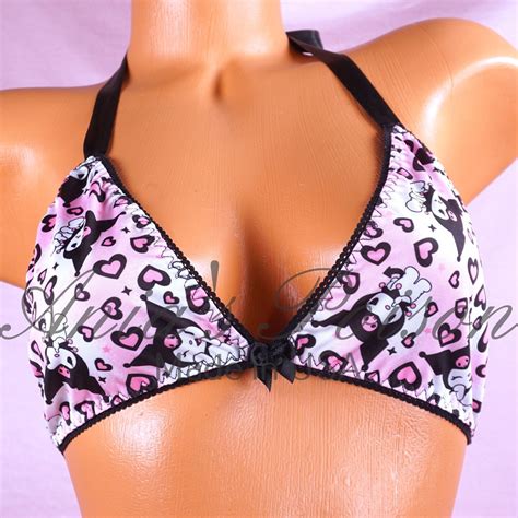 Valentines Day Spandex Naughty Kitty Pink Triangle Stretch Tie Up