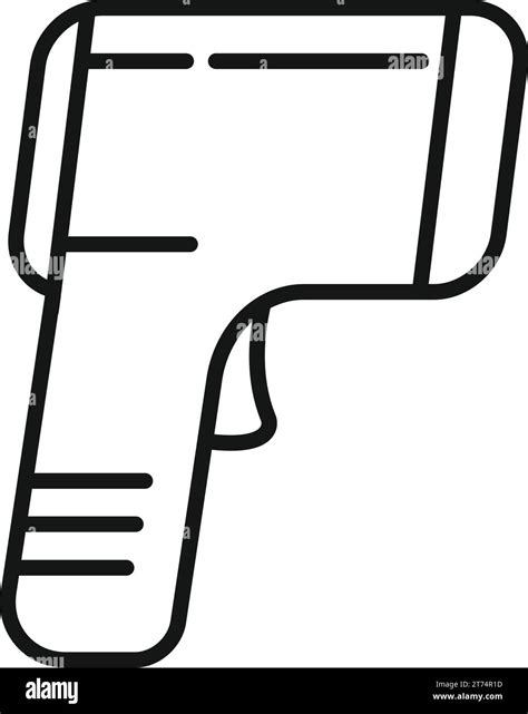 Scanning Equipment Temperature Icon Outline Vector Gauge Tool Gun Device Stock Vector Image