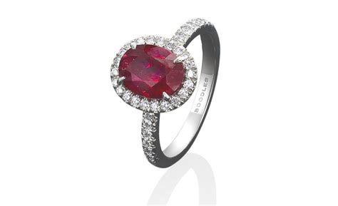 Boodles Oval Ruby Cluster Ring £30000