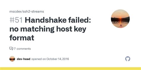 Handshake Failed No Matching Host Key Format Issue Mscdex Ssh Streams Github