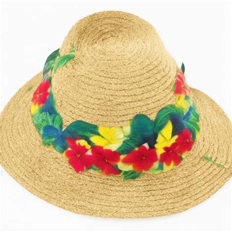 Premium Ai Image String Hat With Tropical Theme Illustration