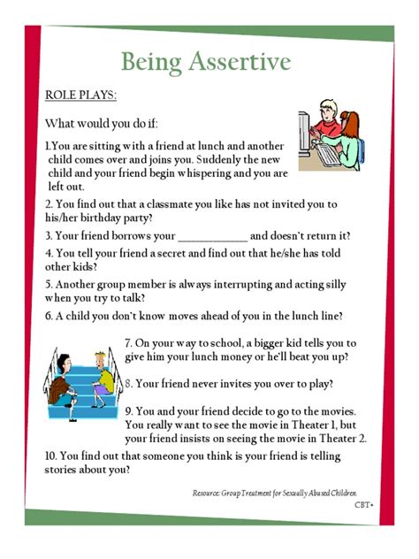 Being Assertive Role Plays What Would You Do If Pdf