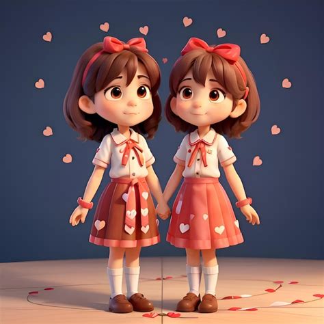 Premium Ai Image 3d Chibi Doll Girl Holding Red Ribbon Vector Illustration