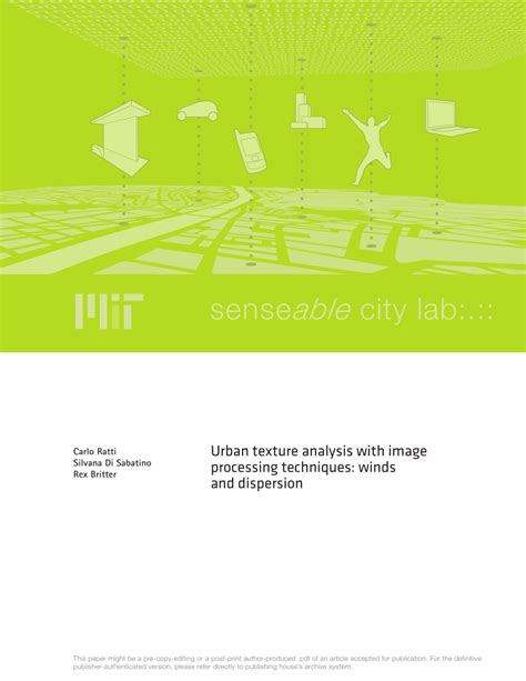 Pdf Urban Texture Analysis With Image Processing Techniques Winds