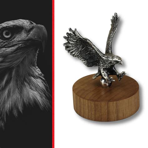 Paperweight Wooden With Brass Eagle Etsy