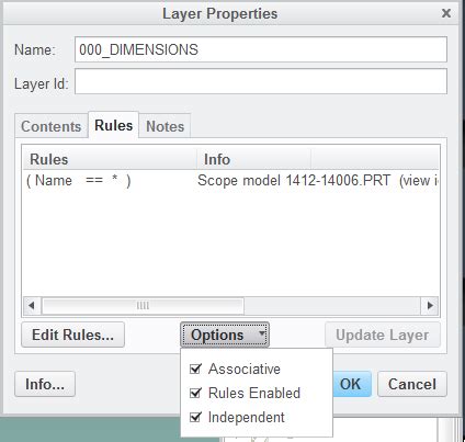 Hide Dimension Using Layer PTC Community