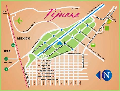 Printable Map Of Tijuana Mexico
