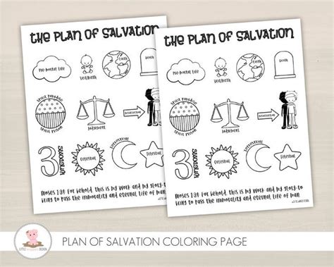 Plan Of Salvation Coloring Page By Little Wiggles Design Etsy Plan