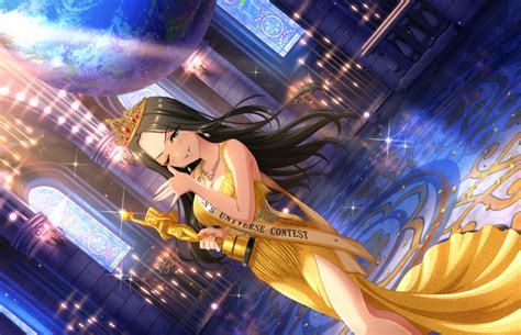 Safebooru Black Hair Blush Dress Green Eyes Helen Idolmaster