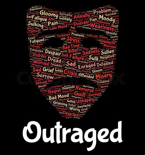 Outraged Word Represents Text Horrify And Disgust Stock Image Colourbox