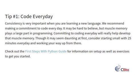 11 Beginner Tips For Learning Python Programming Python Training Ppt