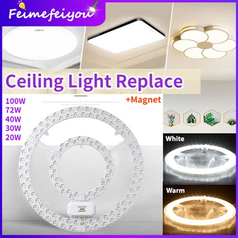 Led Ceiling Light Replacment Magnetic Circular Double Layer Led Lights Module For Ceiling Nano