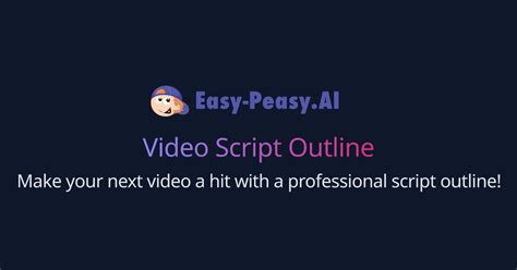 비디오 스크립트 개요 Easy Peasyai