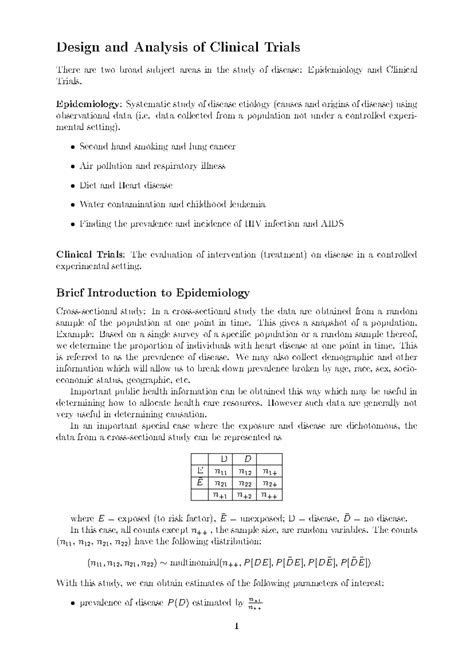 Biometry Note Design And Analysis Of Clinical Trials There Are Two