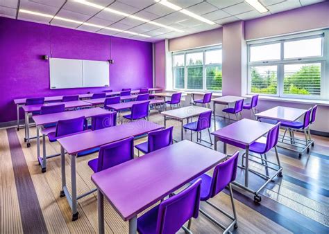 Stunning Aerial View Of A Purple Classroom Chalkboard A Detailed