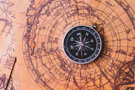 Looking For Adventure Compass And Maps Treasure Map And Path To The