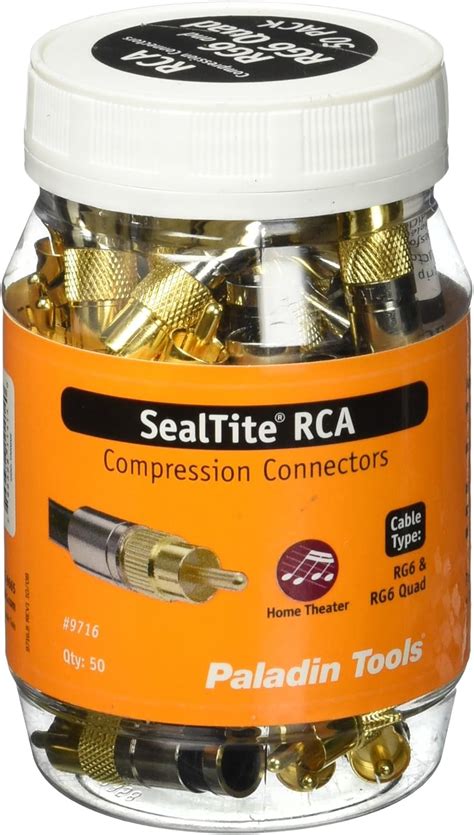 Greenlee Paladin Tools 9716 Compression Rca Connectors Rg6 6q 50 Pack Amazon Ca Industrial