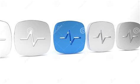 Blue Heart Rate Icon Isolated On White Background Heartbeat Sign