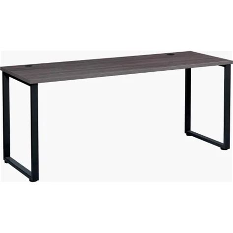 Interion® Open Plan Office Desk 48w X 24d X 29h Charcoal Top With Black Legs Zuma
