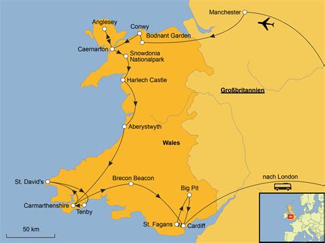 Wales Karte British Map Wandtattoo Aufkleber Karte Von