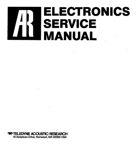 acoustic research receiver unknown type sm service manual download