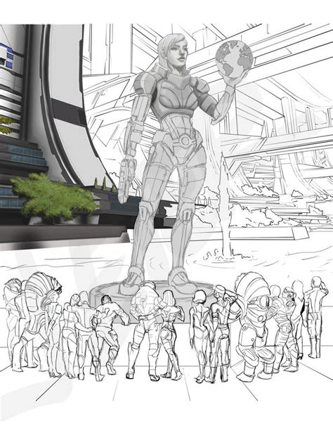 Jane Shepard Monument Wip Mass Effect Art Mass Effect Universe Mass