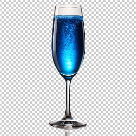 Blue Champagne Glass Premium Ai Generated Psd
