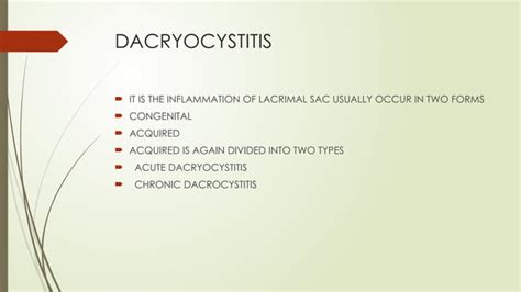 Dacryocystitis Acute Dacrocystitis Dr Athira Ajith Ppt