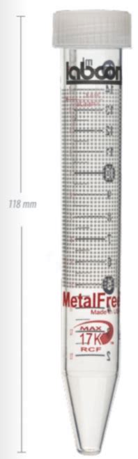 Bagged Labcon 15ml Metal Free Centrifuge Tubes Sterile 500 Case