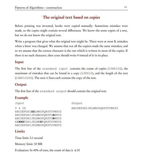 Solved Patterns Of Algorithms Construction The Original