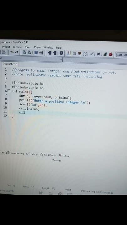 Program To Input Integer And Find It Is Palindrome Or Not Coding Program Foryou Youtube