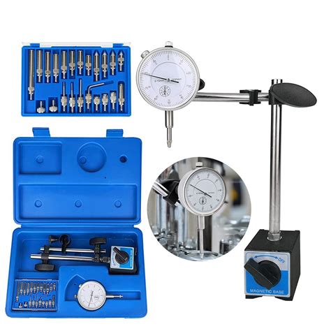 Dial Indicator Gauge Magnetic Base 22pcs Indicator Point Fine Adjustment Dial Test Indicator