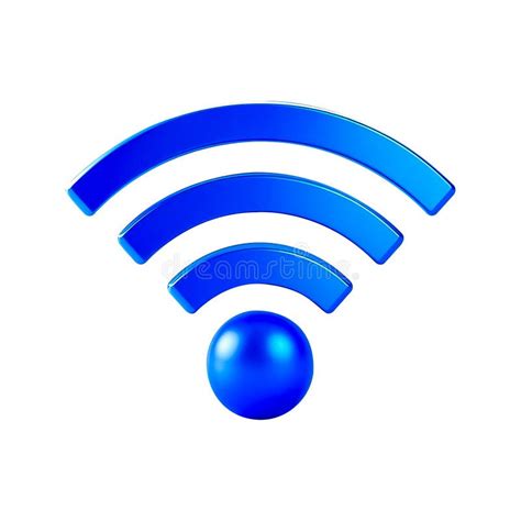 A Vibrant Blue Wifi Symbol With Three Curved Lines And A Sphere Against