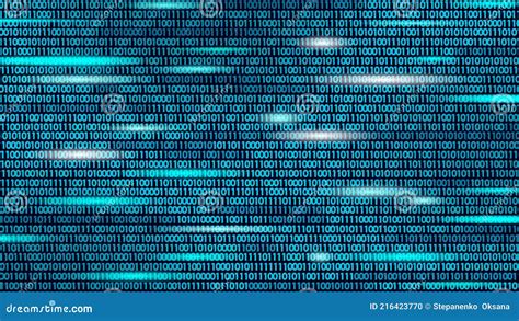 Abstract Digital 3d Blue Background Information Code Flow Data Analysis Concept Stock Vector
