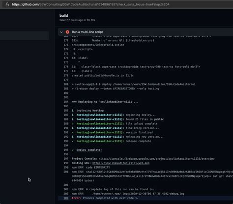 devops ci build failing on deploy · issue 122 · sswconsulting ssw