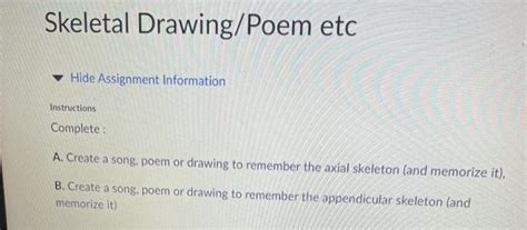 Solved Skeletal Drawingpoem Etc Hide Assignment Information