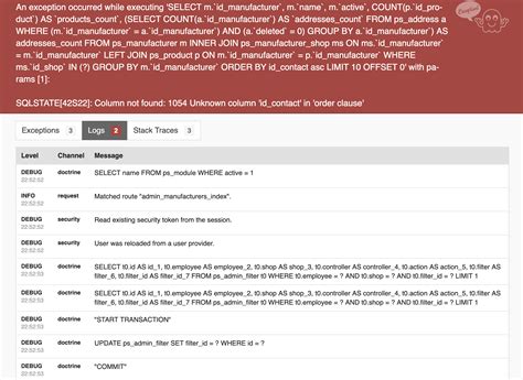 Sqlstate 42s22 Column Not Found 1054 Unknown Column Database Ps