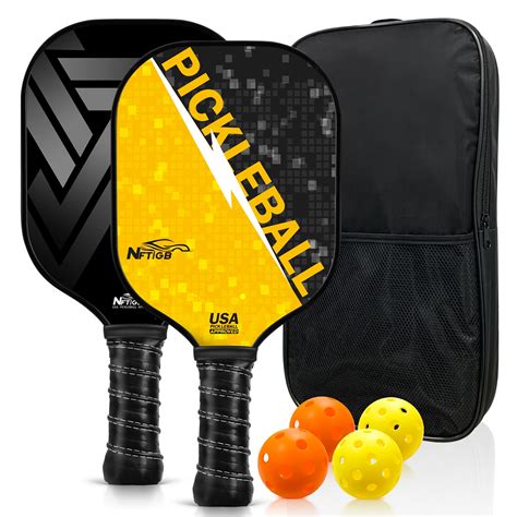 Nftigb Outdoor Pickleball Equipment Kit Usapa Approved Lightweight Fiberglass Paddles Set Of 2