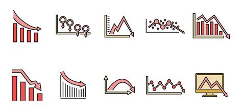 regression chart icons set vector color 36512373 vector art at vecteezy