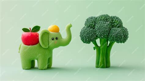 Whimsical Animal Figures Shaped From Fruits And Vegetables Like An