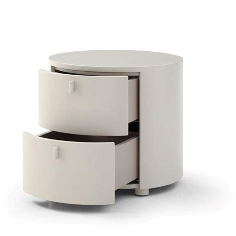 Sims Bedside Table Matte Beige House Of Isabella Uk