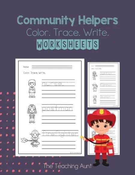 Community Helpers Tracing Worksheets The Teaching Aunt