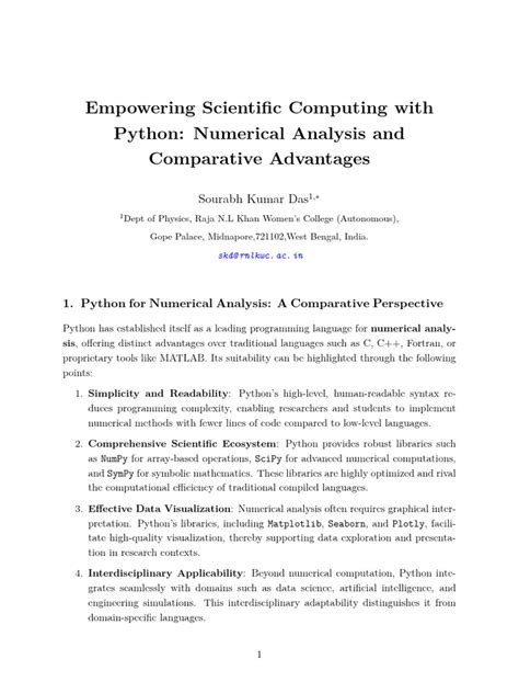 Numerical Analysis Python Programming Pdf Matrix Mathematics