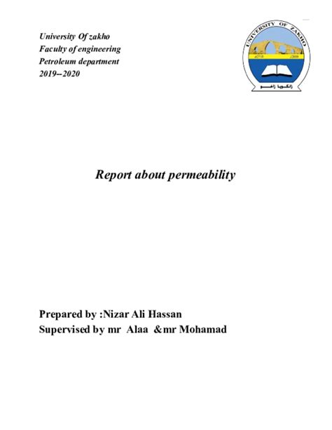 Doc Report About Permeability